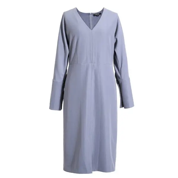 SMART AND JOY Bat Sleeves And V-neck Dress - Blue