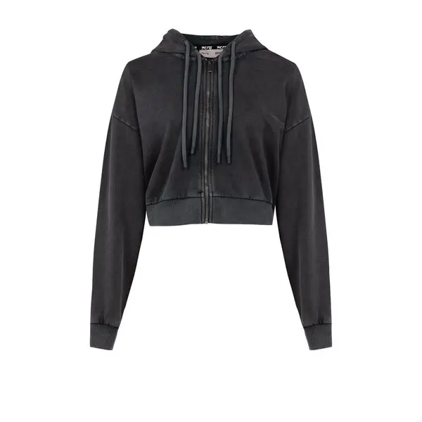 PCFG Your Itch Acid Wash Zipped Hoody - Grey