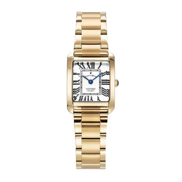 JACQUES DU MANOIR Rectangular Gold Ip Stainless Steel Watch - Silver