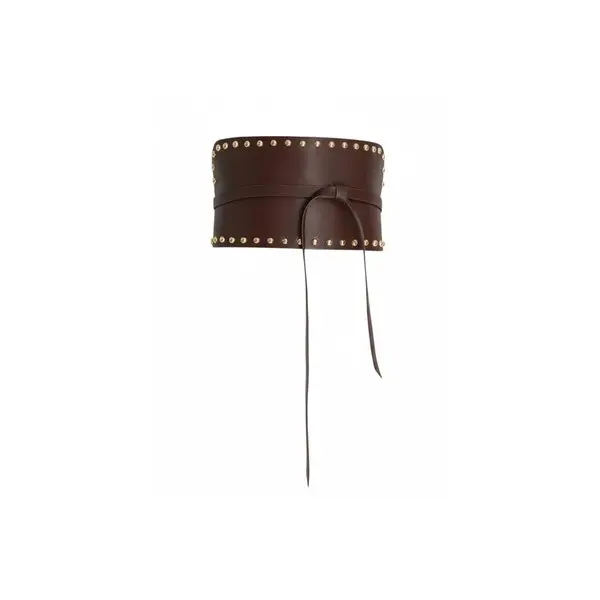 CIRCULAR PATH Brown / Gold Corset Belt Studs Walnut-gold-silver - Brown/gold