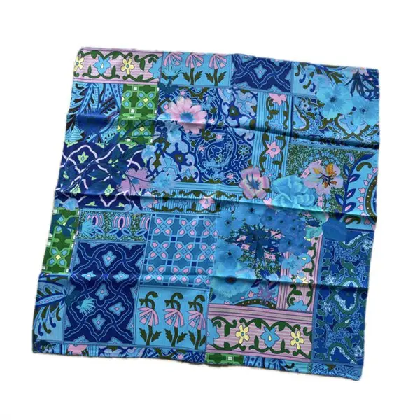 INTROVERTIE VIENNA Silk Scarf Mosaic Azure - Blue