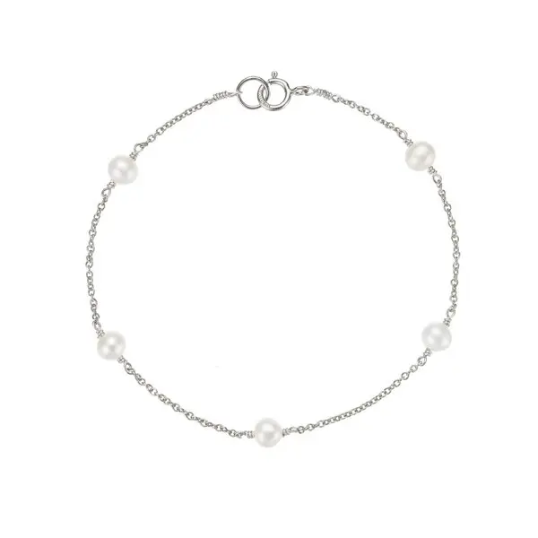 LILY & ROO Five Pearl Bracelet - Silver