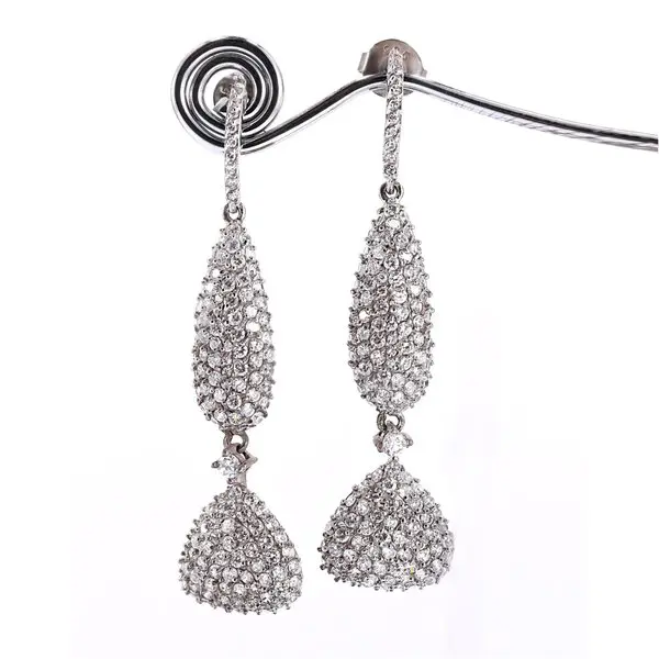 MINERALGEMS ✩ STUDIO Dangling Earrings With All Over Zirconia - Silver