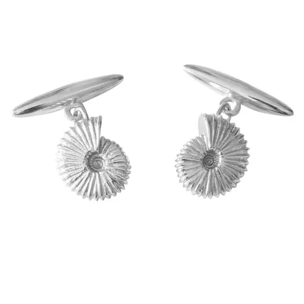 LEE RENEE Ammonite Cufflinks - Silver