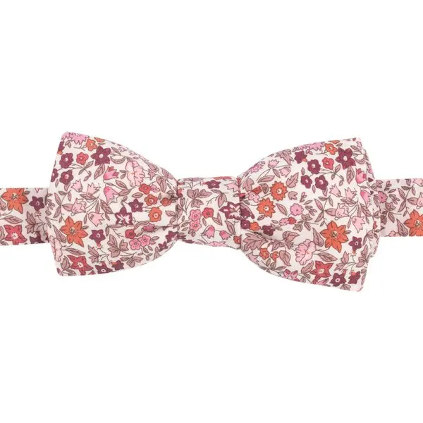 LE COLONEL Burgundy Liberty Ava Bow Tie - Pink