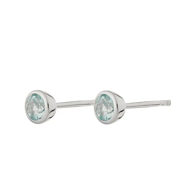 LILY CHARMED Silver / Blue December Birthstone Earrings Blue Topaz - Silver/blue