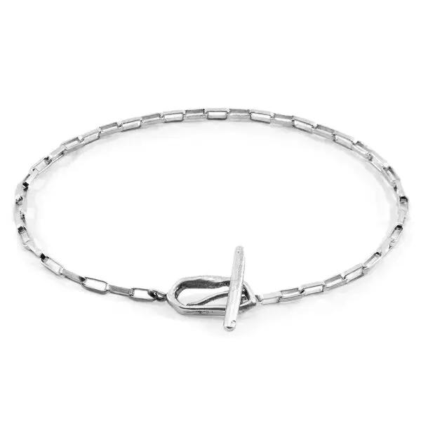 ANCHOR & CREW Alex Twist Chain T-bar Bracelet - Silver