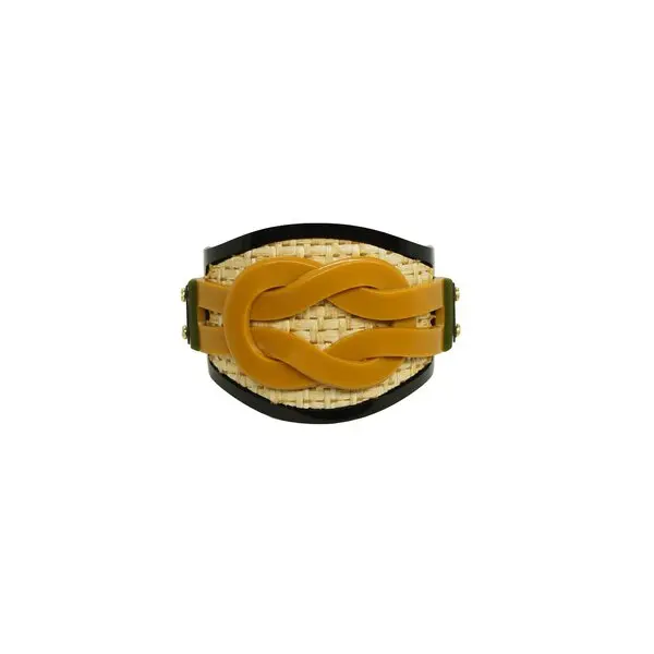 GISSA BICALHO Handmade Acrylic Bracelet Ybyra - Black