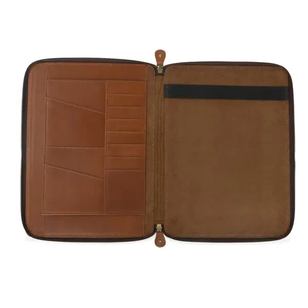 VIDA VIDA Classic Tan Leather A4 Docut Holder - Brown