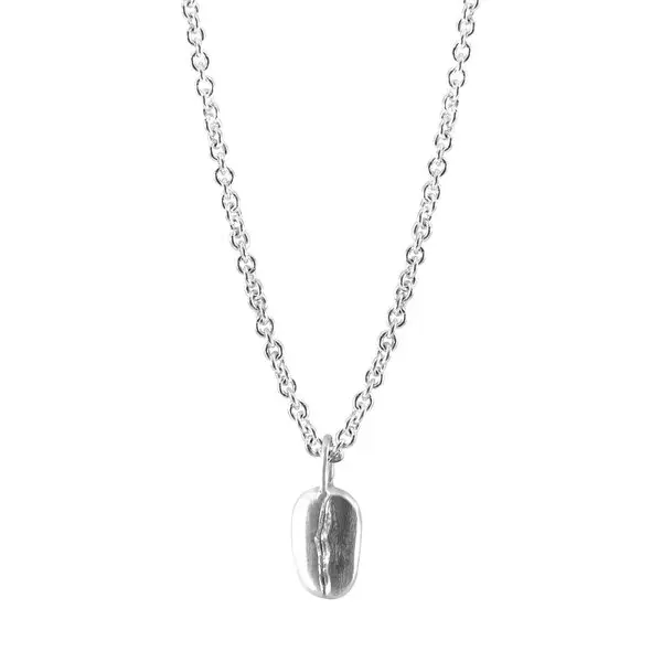 ANCHOR & CREW Gustatory Coffee Bean Necklace Pendant - Silver