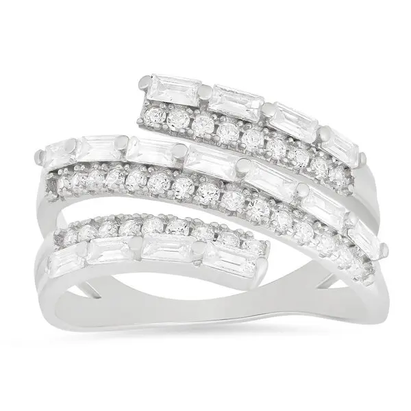 KYLIE HARPER Sterling Sprial Crossover Ring - Silver