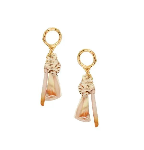 ADRIANA PAPPAS DESIGNS Shell Tassel Earrings - Yellow