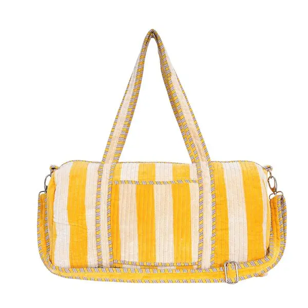 CYC Striped Velvet Weekender - Yellow