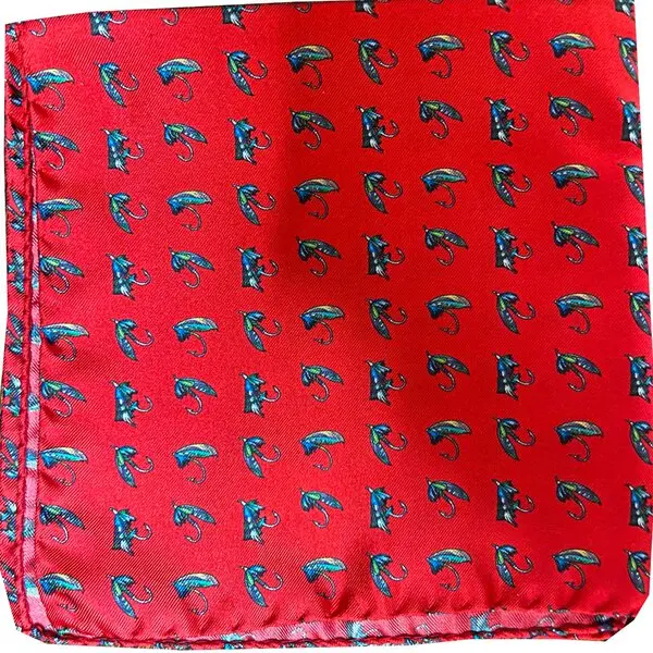 LAZYJACK PRESS Show Me Your Fly Pocket Square - Red