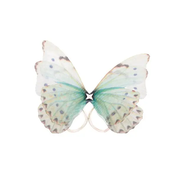 Oana Savu Neutrals Sterling Silver Silk Butterfly Adjustable Ring Cocktail Party Jewelry - Gray