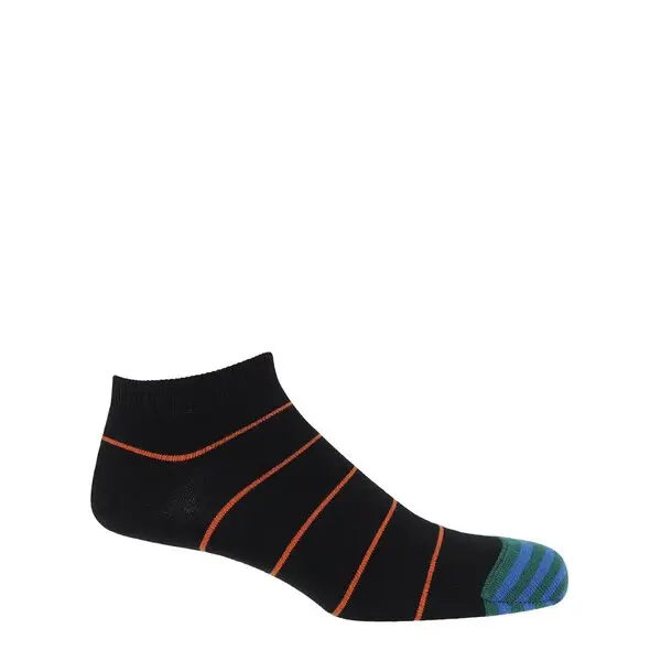 PEPER HAROW - MADE IN ENGLAND Thin Stripe Trainer Socks - Black