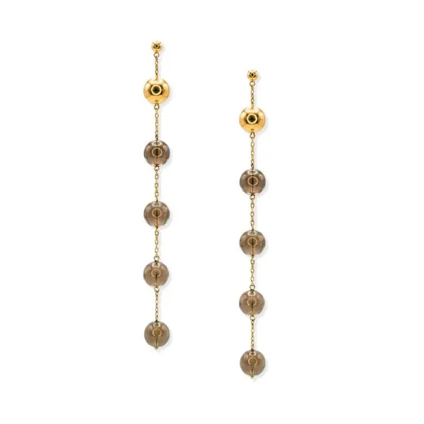 JAREDJAMIN Nora Dangle Smoky Quartz Earrings - Grey