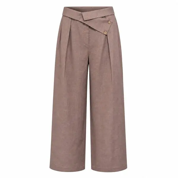 LUMINA ELIGMA The Wrapline Linen Trouser Coffee - Brown