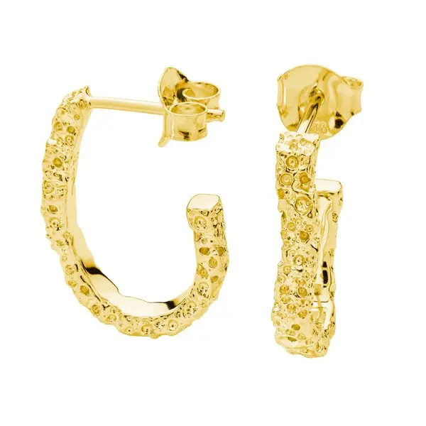 LUCY QUARTERMAINE Half Hula Hoop Earrings In Gold Vermeil - Silver