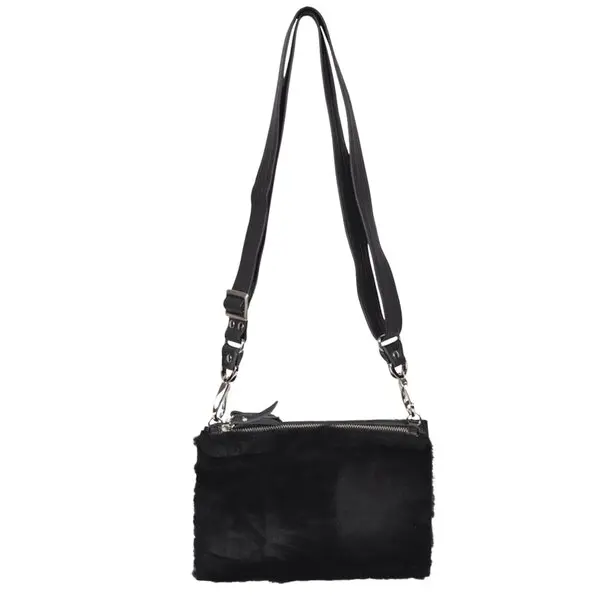 OWEN BARRY Sheepskin Crossbody Clutch Grenn - Black