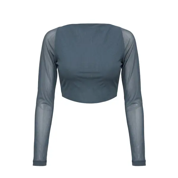 SEROTONE SWIM Reversible Mesh Twist Swim Top Stone - Blue