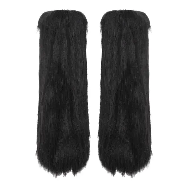 SEROTONINN Faux Fur Legwarmers - Black