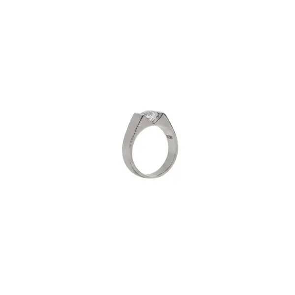 GUTTA DESIGN Rhodium-plated Sterling Ring With Star-cut Zircon - Silver