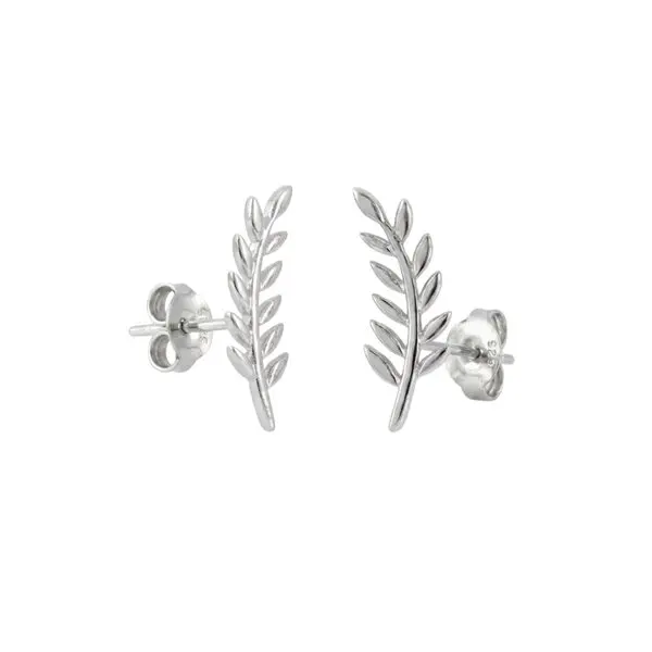 SPERO LONDON Wheat Earrings Ear Of Wheat Sterling Stud Earring - Silver