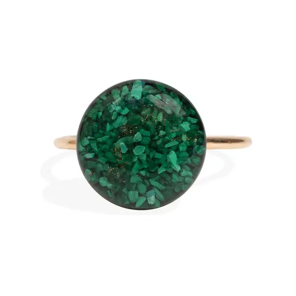 KATE KOEL Statet Malachite Gold Ring - Green