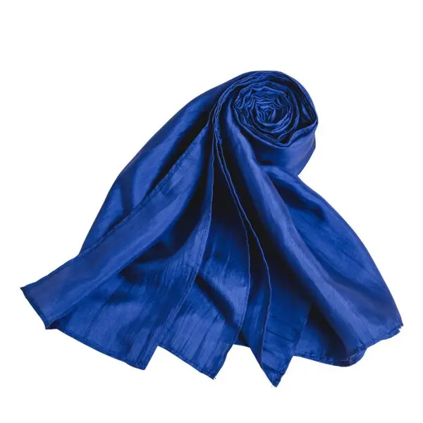 SILK AND BEARS Royal Silk Scarf – Hand-dyed Mulberry Silk, Eid & Evening Wrap - Blue