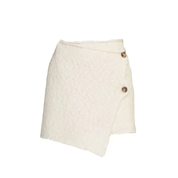 SVETA MILANO Thelma Alpaca Wool Miniskirt - White