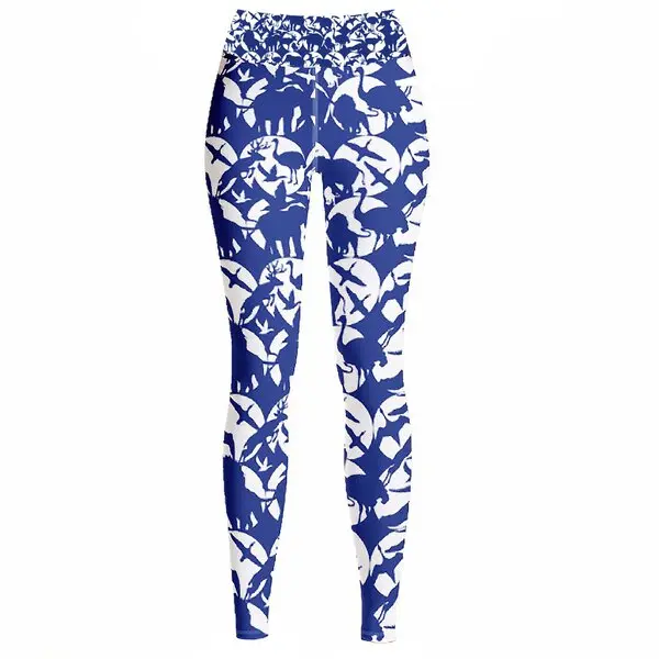 JESSIE ZHAO NEW YORK High Waist Yoga Leggings In Animal World - Blue