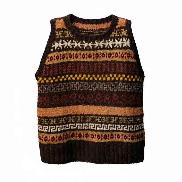 CHARKHA & LOOM Woodpecker Lahauli Vest - Brown