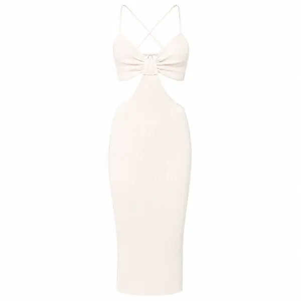 CHIARELLA Neutrals Sunny Chic Midi Dress – Ecru - Beige
