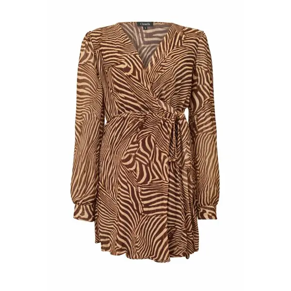 CHIARELLA Neutrals Adele Dress- Zebra Print