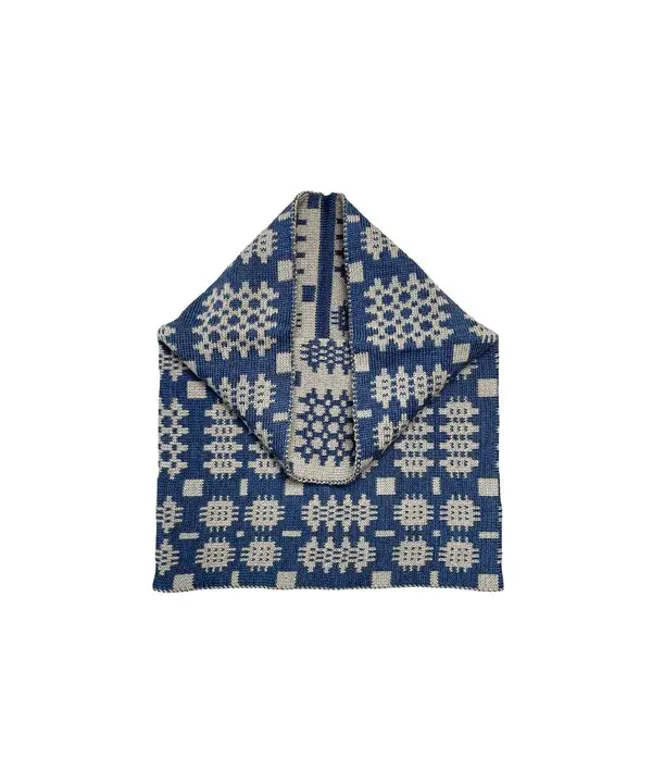 MABLI Blue / Grey Carthen Merino Tube Scarf Denim / Wheat - Blue/grey