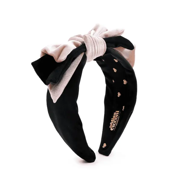 MISS CICCONI Neutrals / Olivia Headband Blush And Velvet - Black