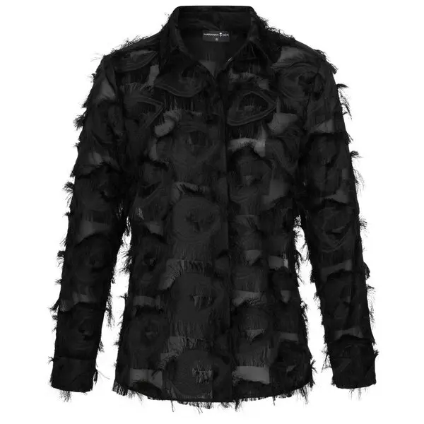 MARIANNA DÉRI Fringed Blouse - Black