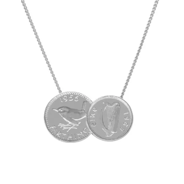KATIE MULLALLY Irish-english Double Coin Necklace - Silver