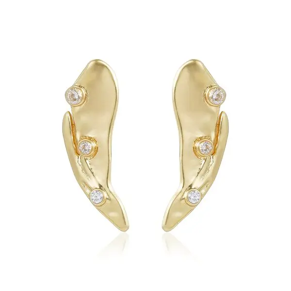 RARE MATTERS JEWELRY Angel Wings Stud Earrings - Gold