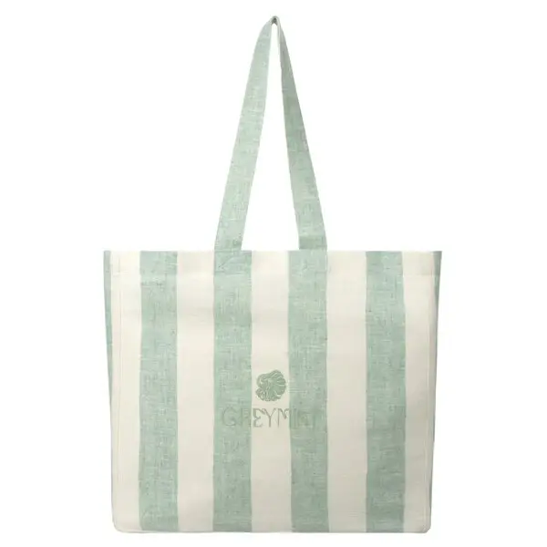 GREYMINT Green / White Green Striped Tote Bag - Green/white