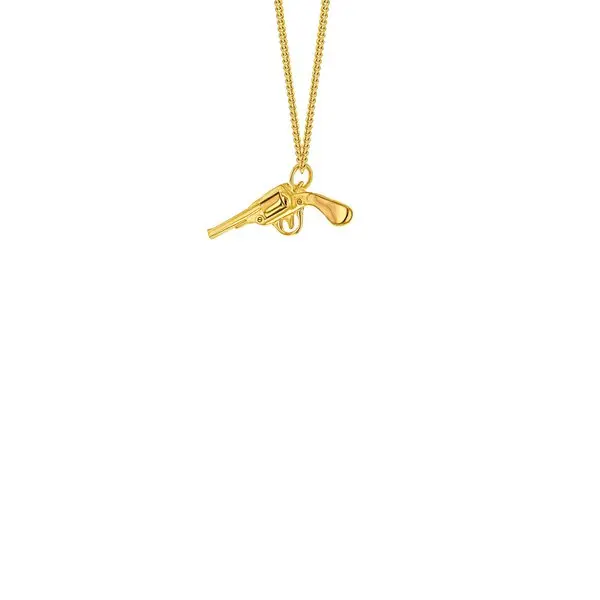 TRUE ROCKS Mini Retro Pistol Pendant 18kt Plated - Gold