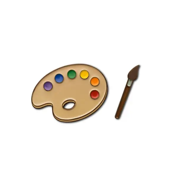 MAKE HEADS TURN Neutrals Enamel Pin Paintbrush & Palette - Brown
