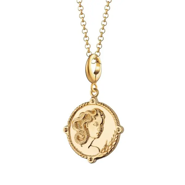 LILY CHARMED Plated Goddess Of Fertility And Nature Demeter Charm Necklace - Gold