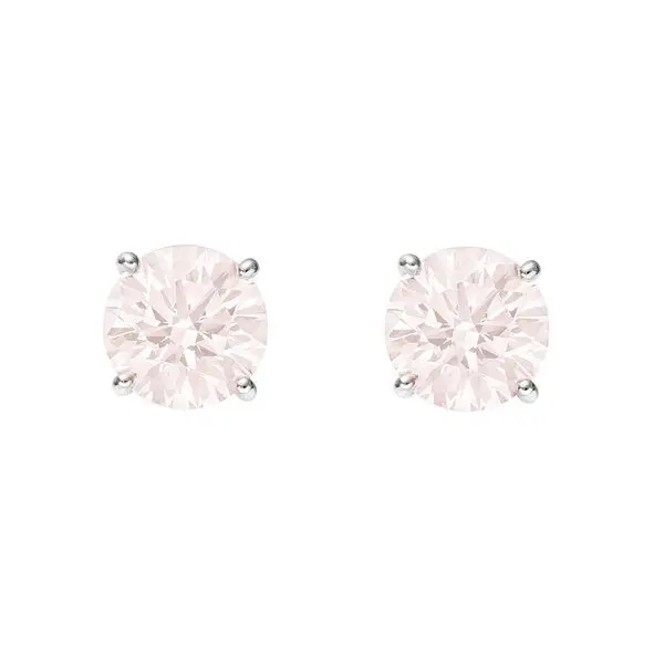 AUGUSTINE JEWELS Silver / Pink Rose Quartz Large Stud Earrings - Silver/pink