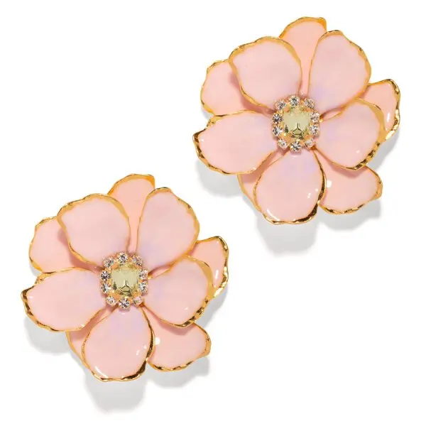 THE PINK REEF Large Jewel Box Floral Earrings - Pink