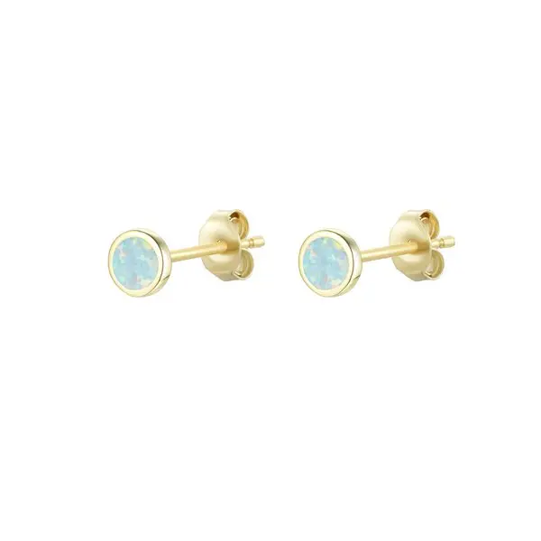 KAMARIA Round Opal Stud Earrings Light