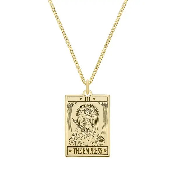CARTERGORE Medium 9ct 375 “the Empress” Tarot Card Necklace - Gold