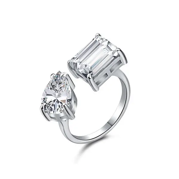 VIVIANA HALIL The Amal Premium Zirconia Ring In Sterling Adjustable - Silver