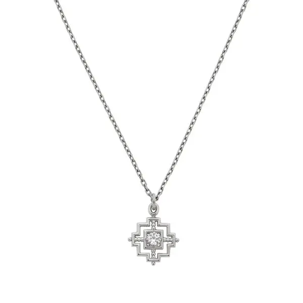 ZOË & MORGAN Silver / White Centred Necklace Silver White Zircon